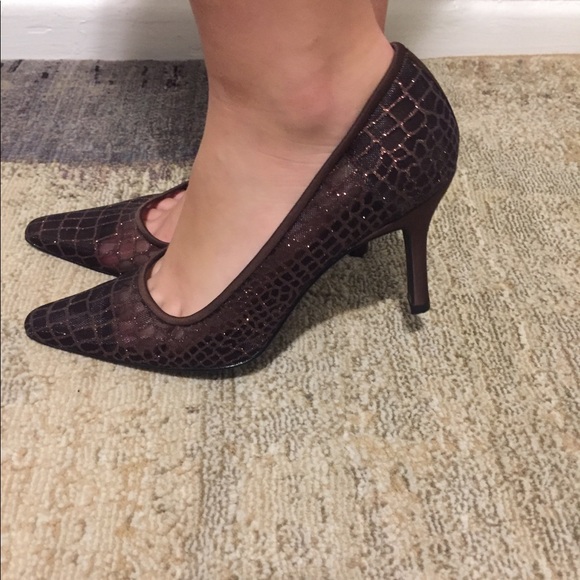 Nina | Shoes | Nina Brown Sparkle Mesh Fabric | Poshmark